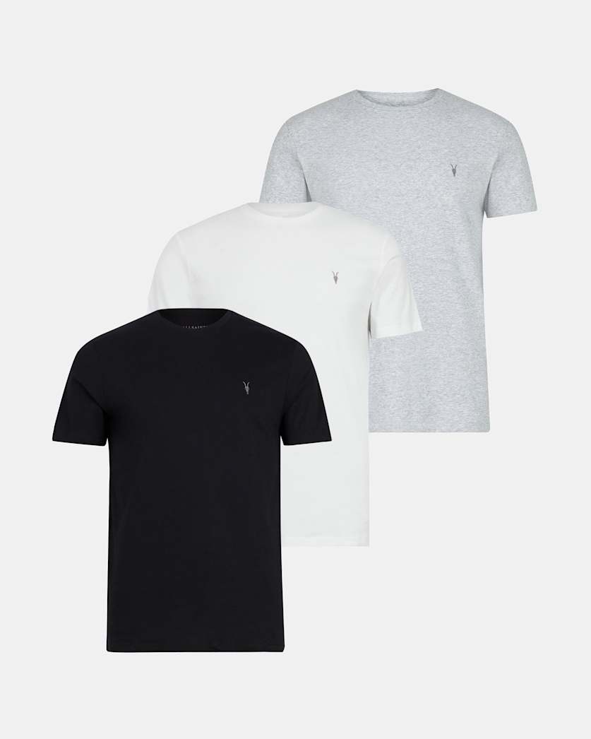 Tonic Crew Ramskull T-Shirts 3 Pack OPTIC/BLACK/GREY | ALLSAINTS US